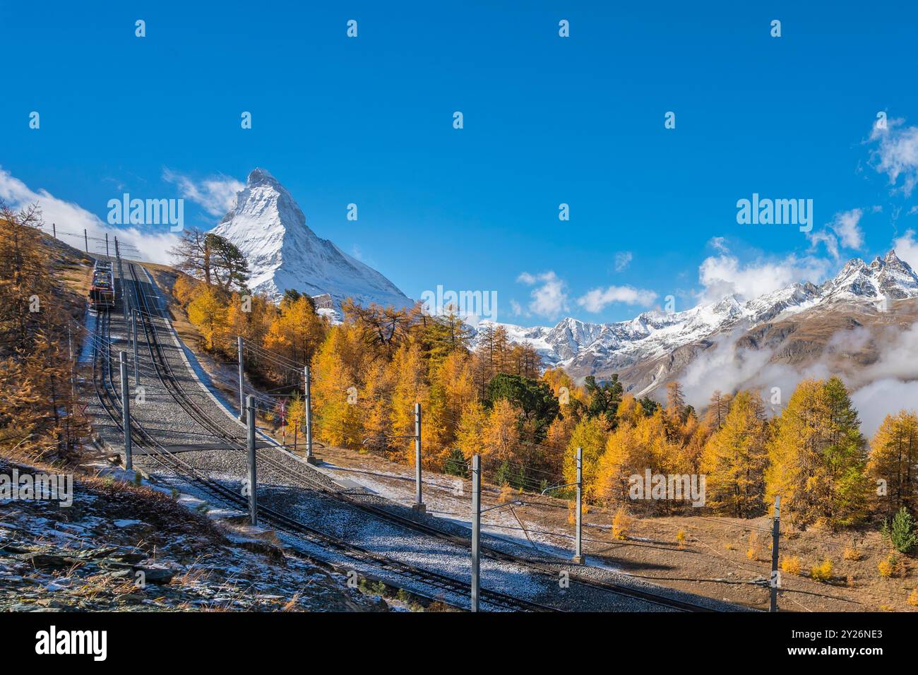 Zermatt Switzerland nature landscape of Matterhorn mountain peak and ...