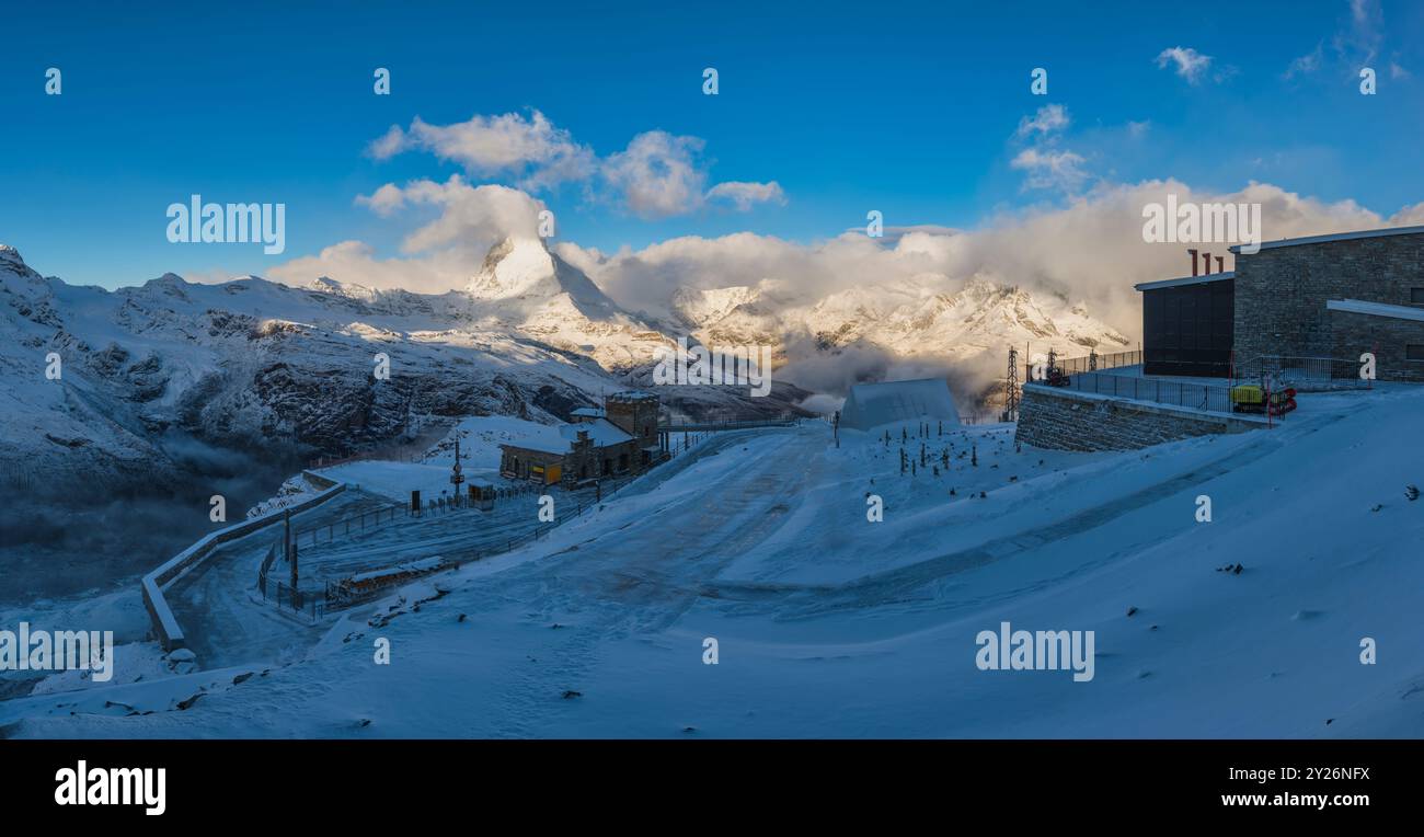 Gornergrat Zermatt Switzerland panorama nature landscape at Matterhorn ...