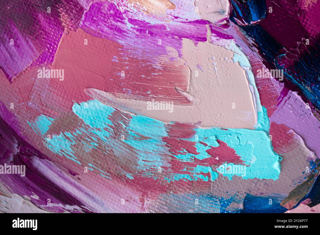 Colorful abstract painting with vibrant swirls and textures created ...