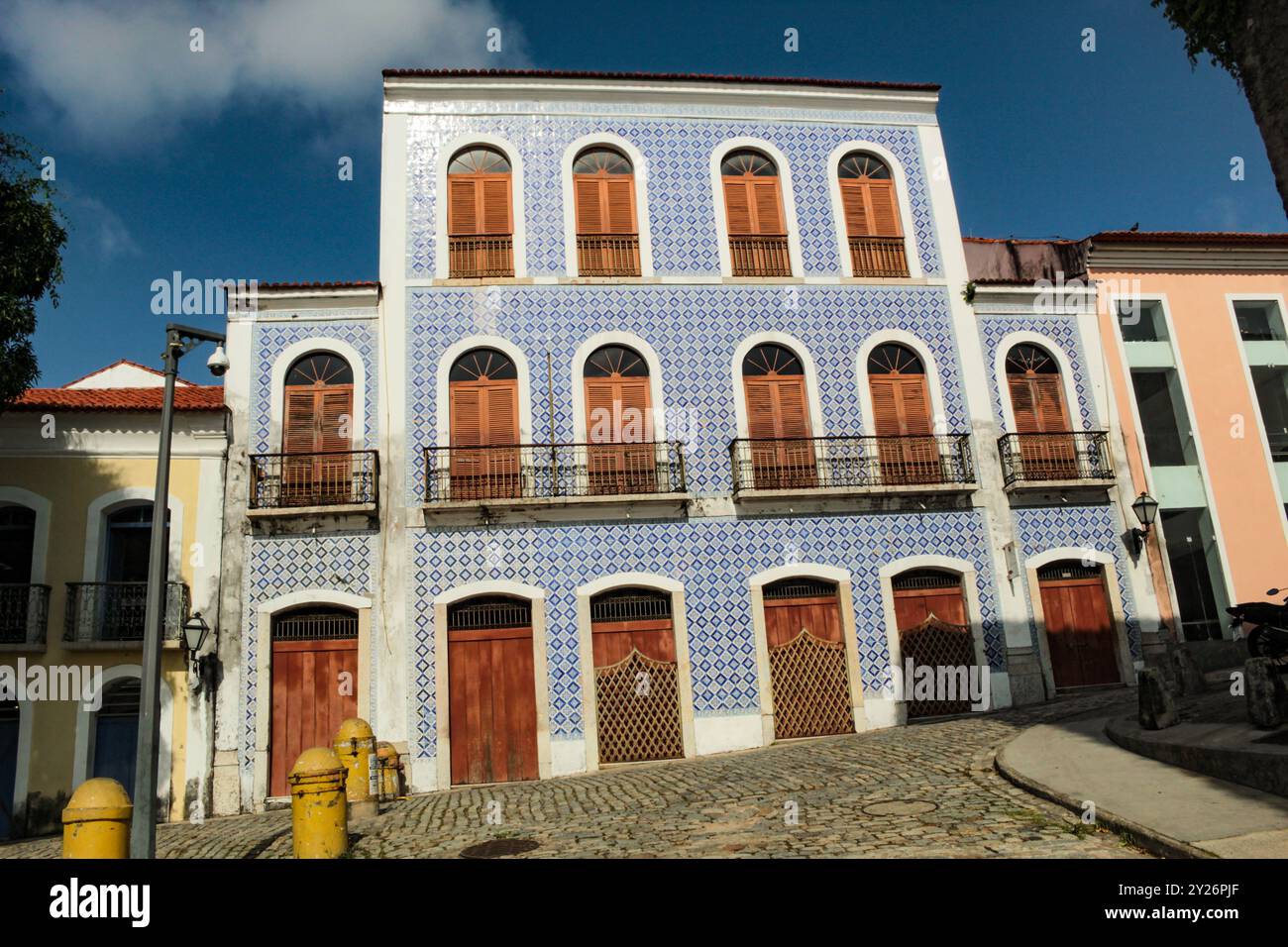 Facade, blue tiles, colonial building, History Course, State University ...