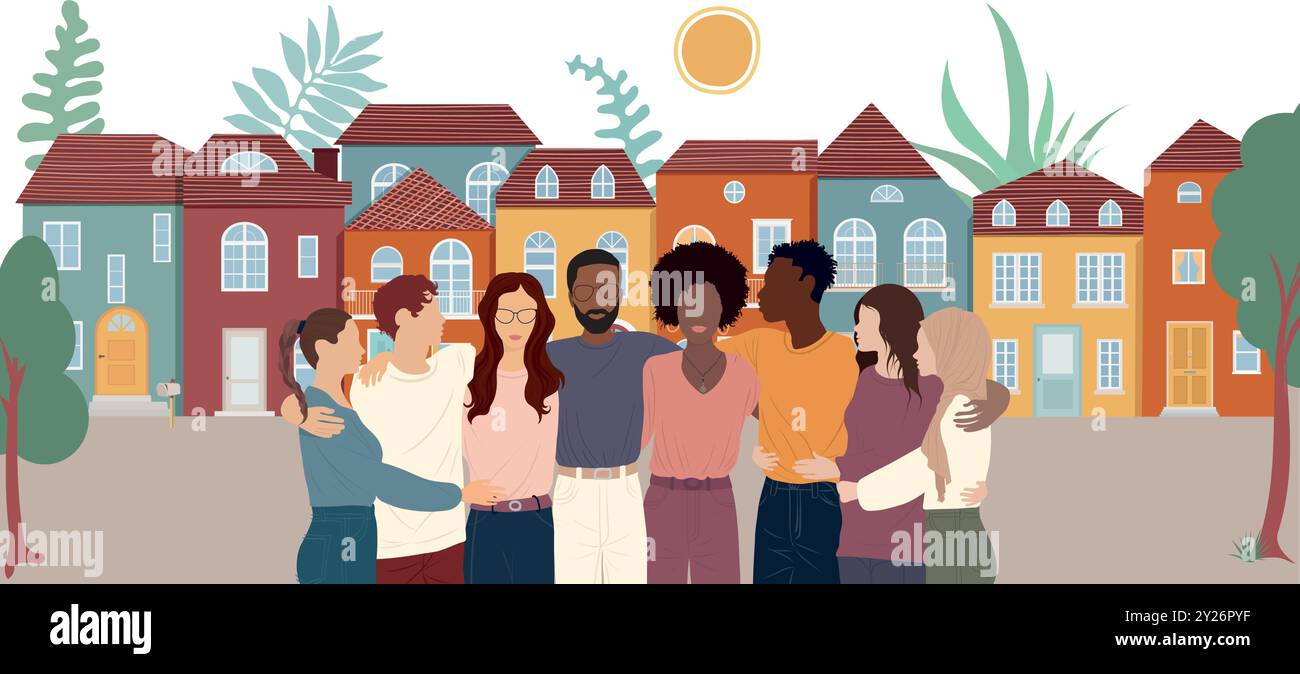 Sharing a hug Stock Vector Images - Alamy