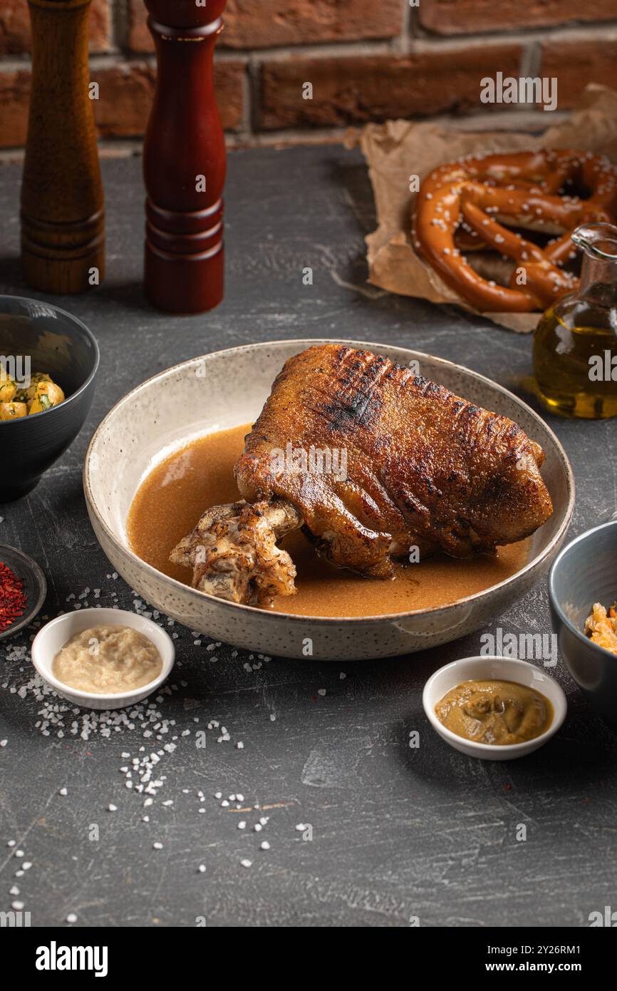 Traditional german eisbein pork knuckle Stock Photo - Alamy