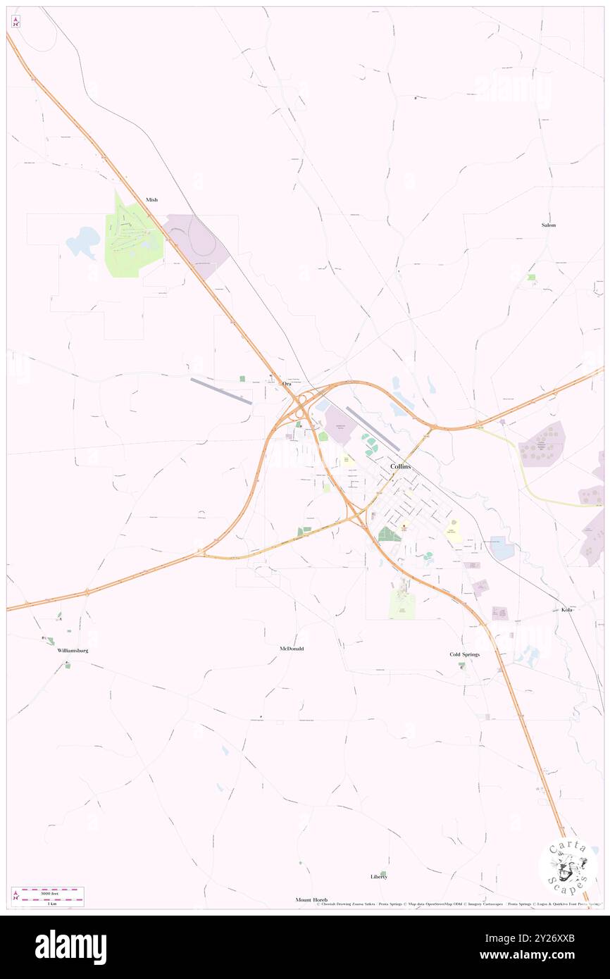 Map of collins mississippi Cut Out Stock Images & Pictures - Alamy
