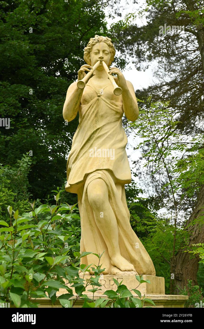Statue of Euterpe, one of the nine muses at Georgian Landscape garden ...