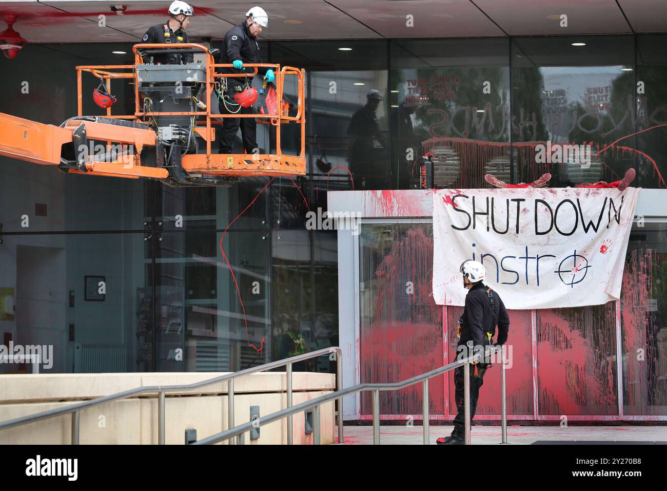 Sandwich, England, UK. 9th Sep, 2024. Activists from Palestine Action ...