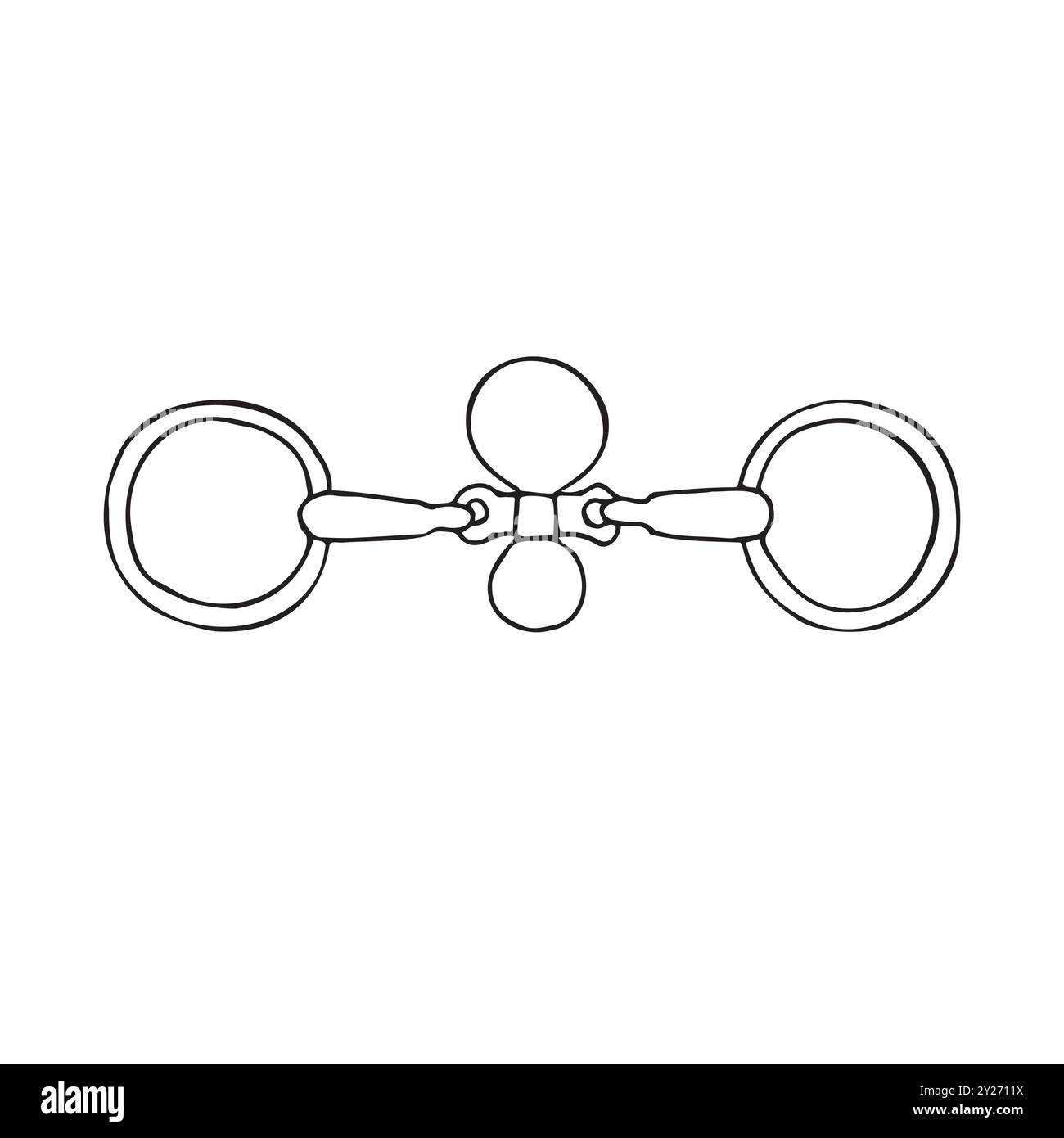 Vector hand drawn doodle sketch outline horse equestrian bit isolated ...