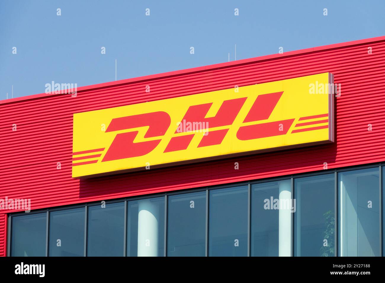 Leipzig Hub, Germany Europe DHL Sign Global Delivery Service Company ...