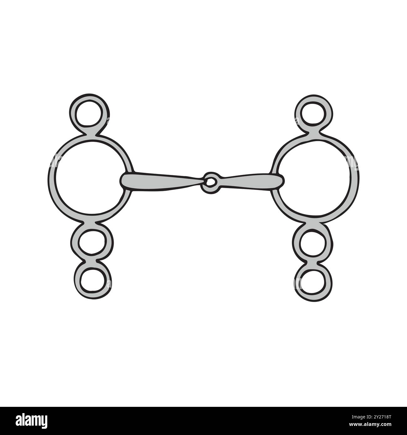 Vector hand drawn doodle sketch colored horse equestrian bit isolated ...