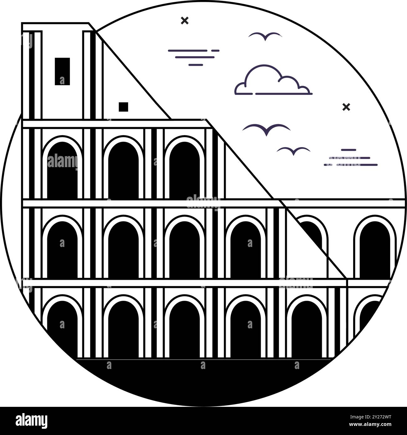 Roman Colosseum or Amphitheater Line Icon Stock Vector Image & Art - Alamy