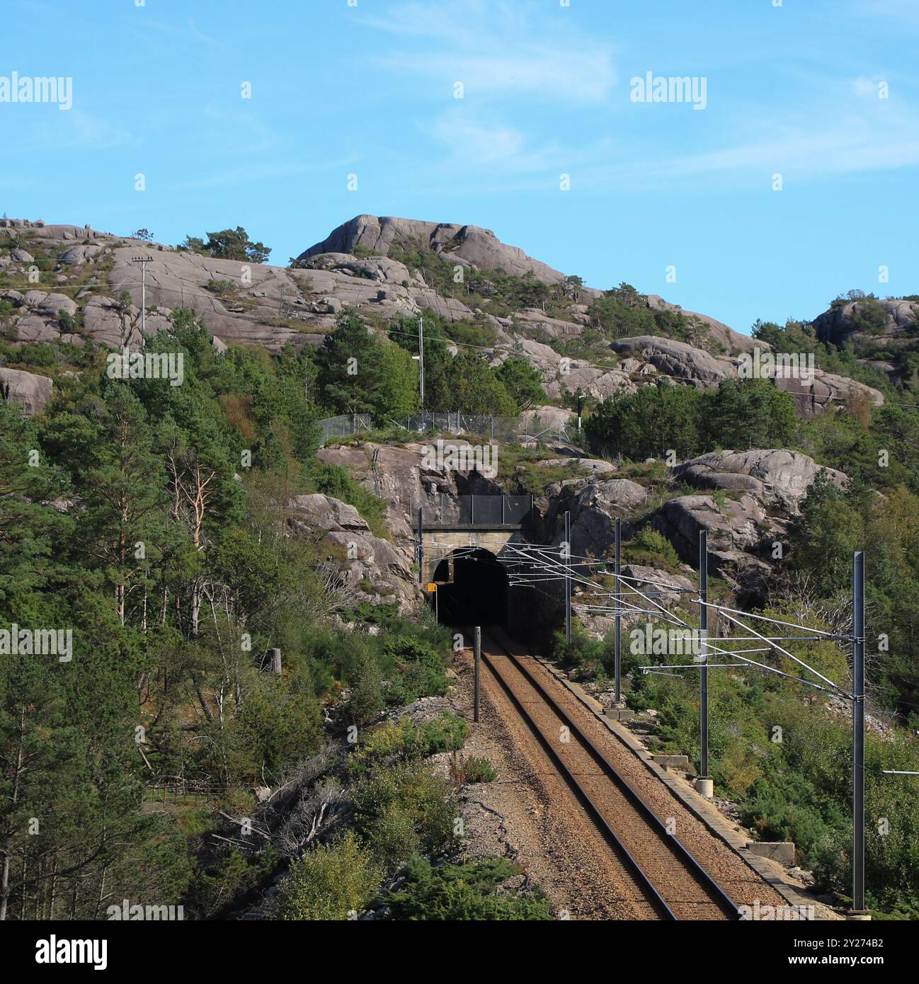 Fun park like rock landscape and railway tunnel in Hellvik, Norway ...