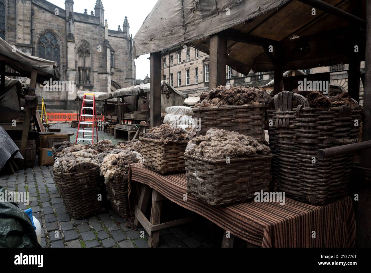 Film set in Edinburgh's West Parliament Square being prepared for the ...