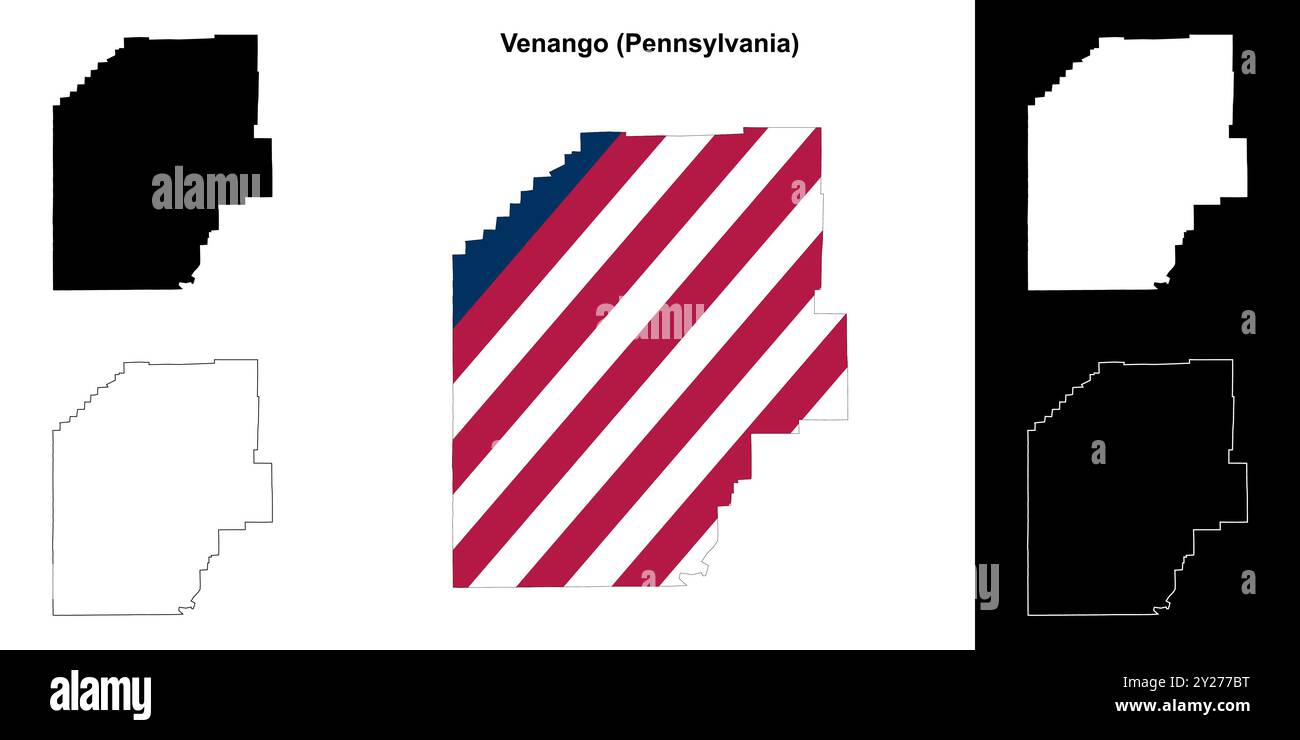 Venango County (Pennsylvania) outline map set Stock Vector Image & Art ...