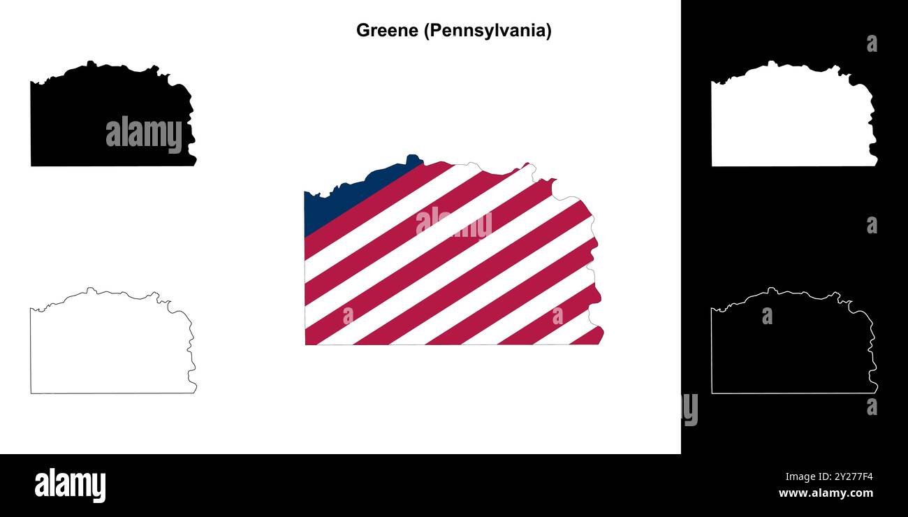 Greene County (Pennsylvania) outline map set Stock Vector Image & Art ...