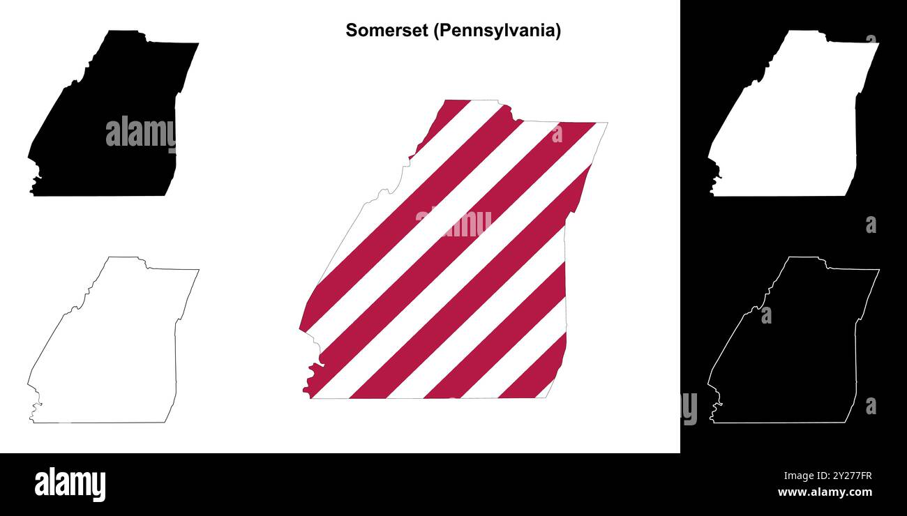 Somerset County (Pennsylvania) outline map set Stock Vector Image & Art ...