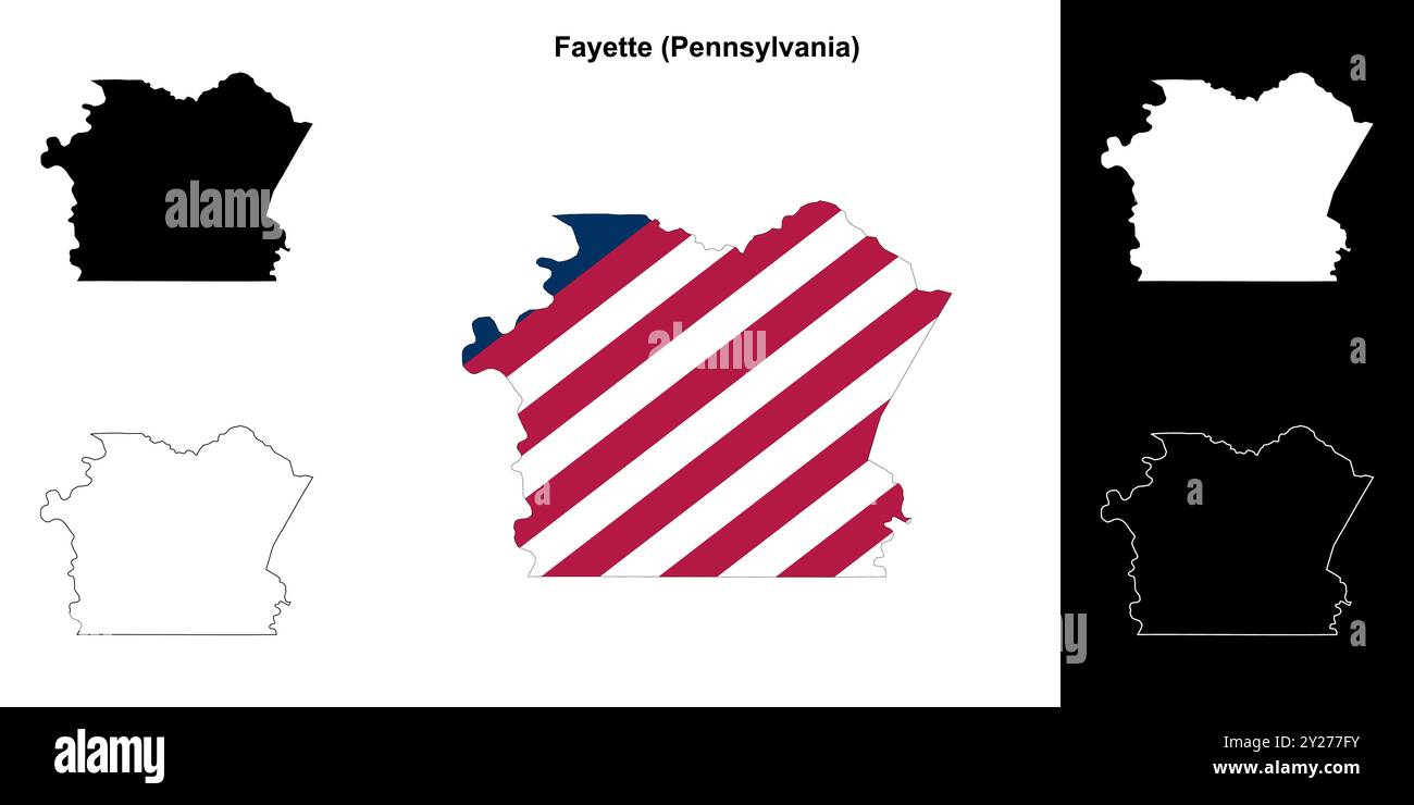 Fayette County (Pennsylvania) outline map set Stock Vector Image & Art ...
