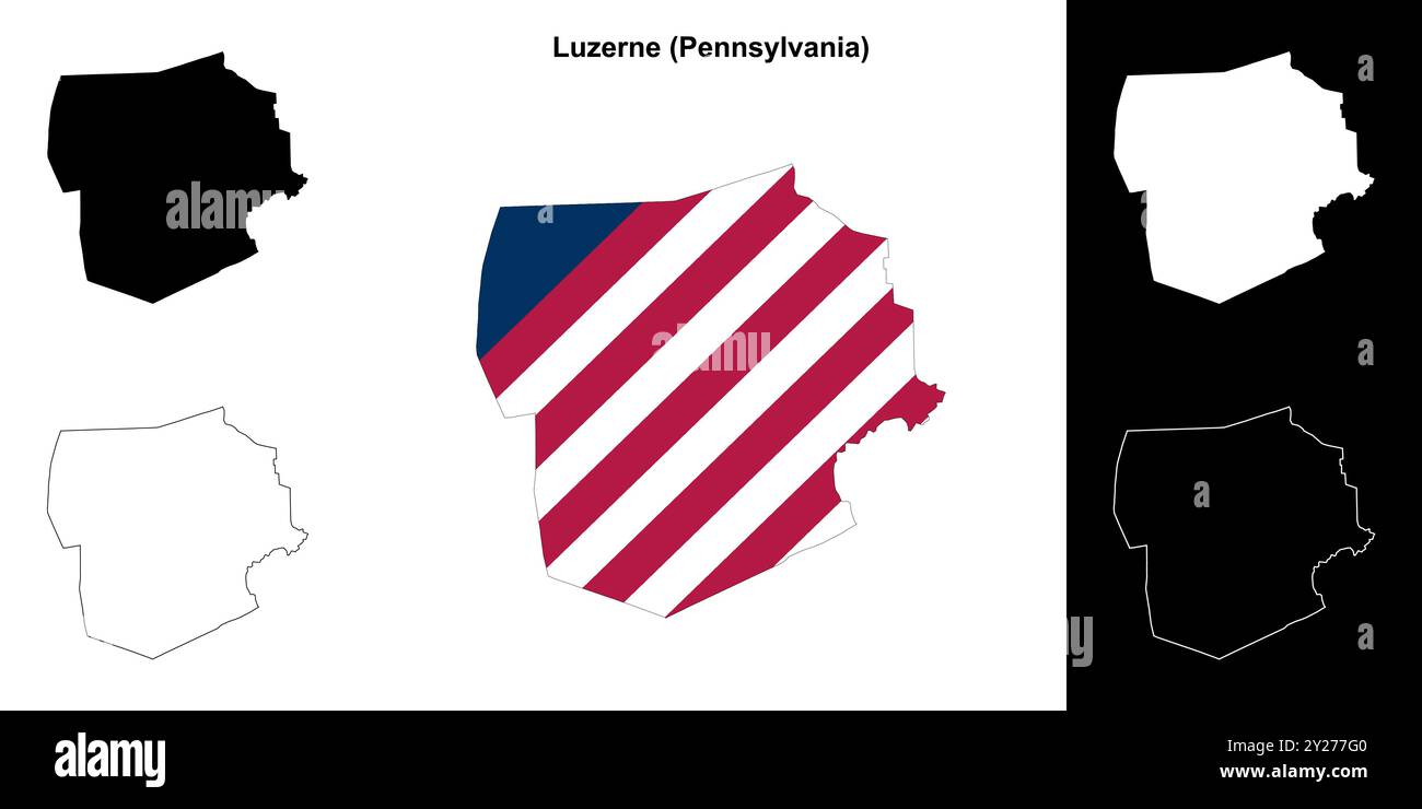 Luzerne County (Pennsylvania) outline map set Stock Vector Image & Art ...