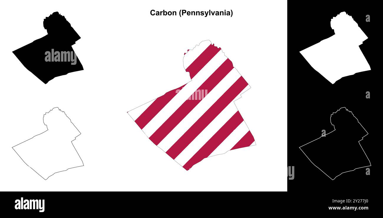 Carbon County (Pennsylvania) outline map set Stock Vector Image & Art ...