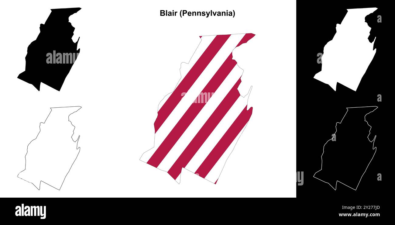 Blair County (Pennsylvania) outline map set Stock Vector Image & Art ...