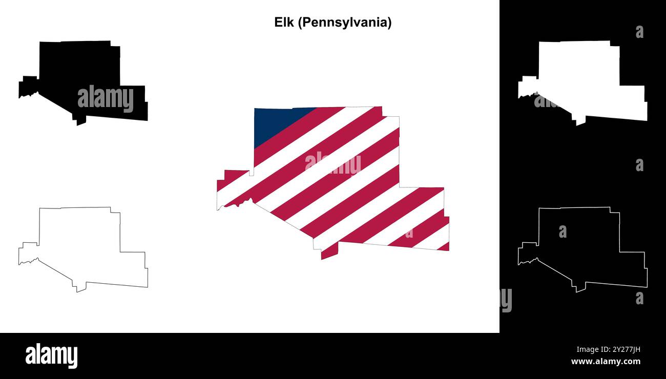 Elk County (Pennsylvania) outline map set Stock Vector Image & Art - Alamy