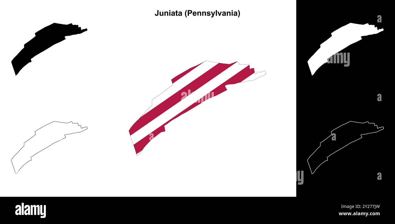 Juniata County (Pennsylvania) outline map set Stock Vector Image & Art ...