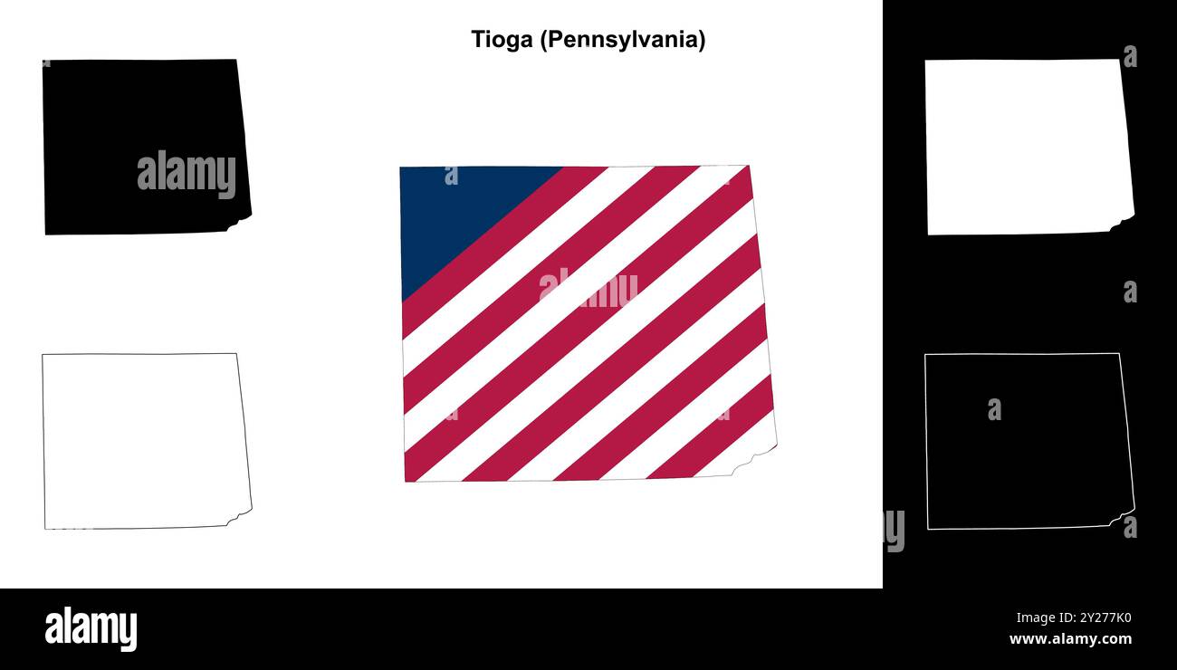 Tioga County (Pennsylvania) outline map set Stock Vector Image & Art ...