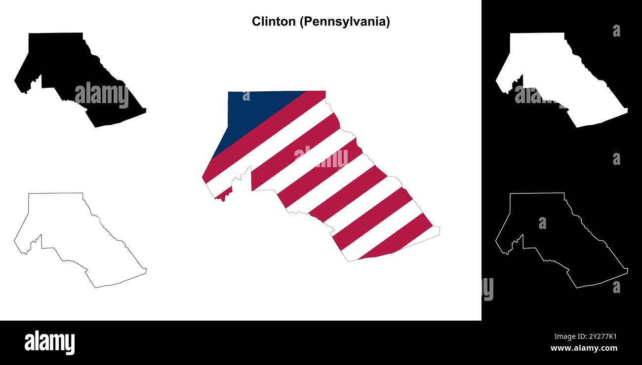 Clinton County (Pennsylvania) outline map set Stock Vector Image & Art ...