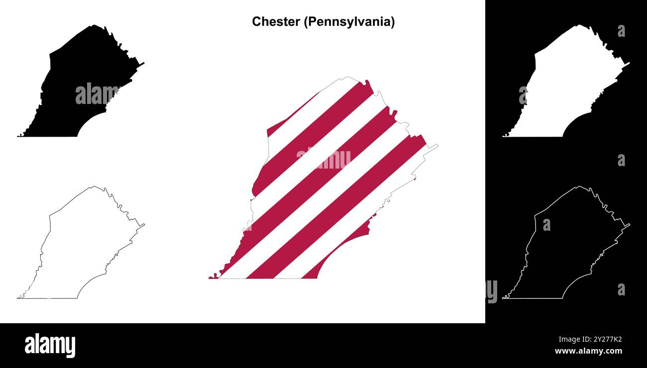 Chester County (Pennsylvania) outline map set Stock Vector Image & Art ...