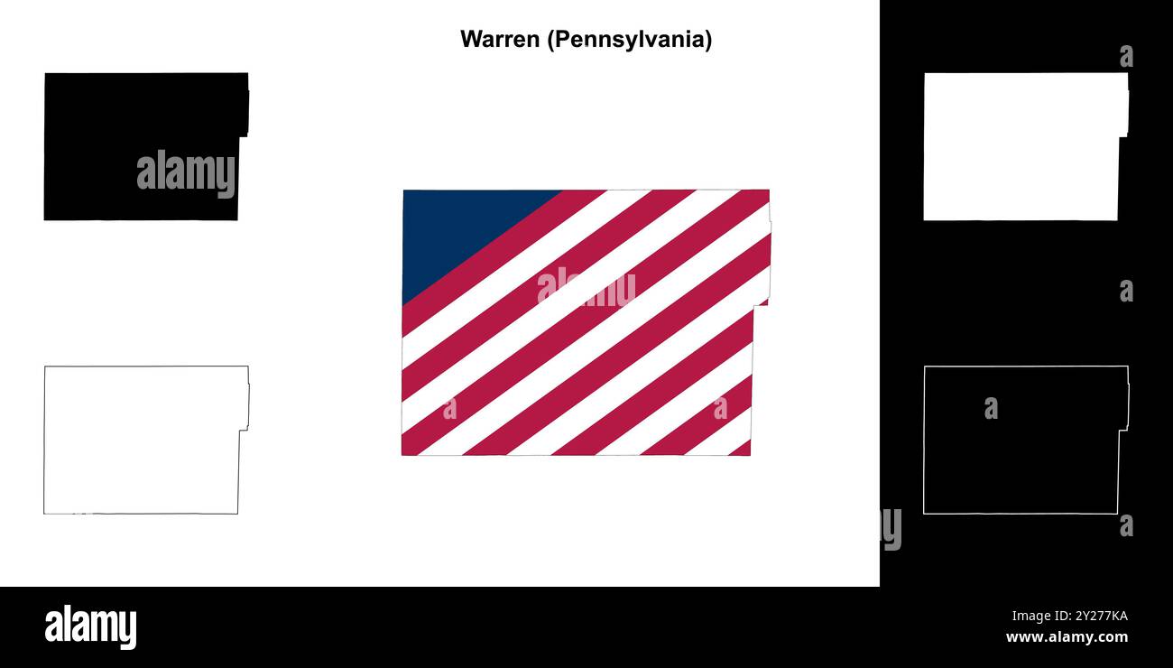 Warren County Pennsylvania Outline Map Set Stock Vector Image And Art 6575