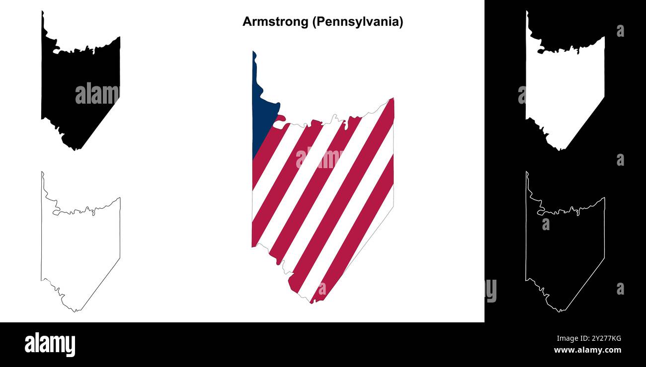Armstrong County (Pennsylvania) outline map set Stock Vector Image ...