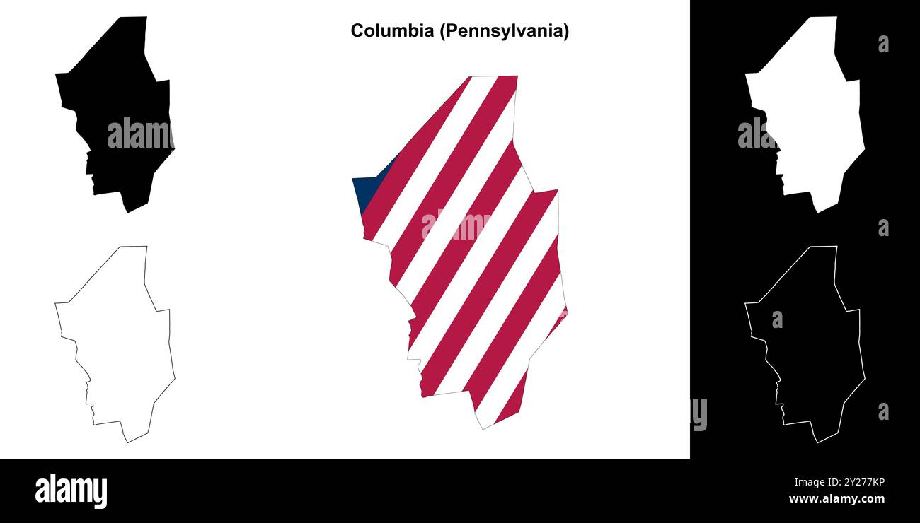 Columbia County (Pennsylvania) outline map set Stock Vector Image & Art ...