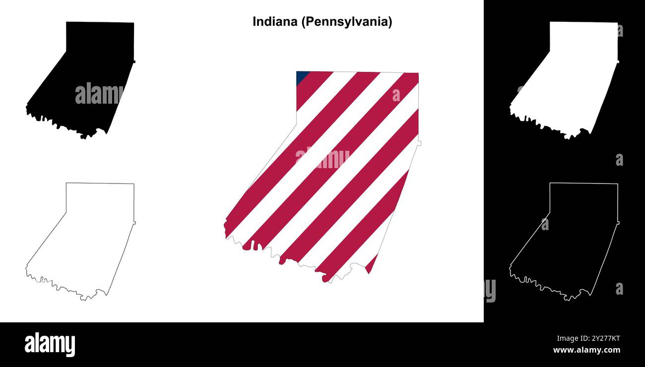 Indiana County (Pennsylvania) outline map set Stock Vector Image & Art ...