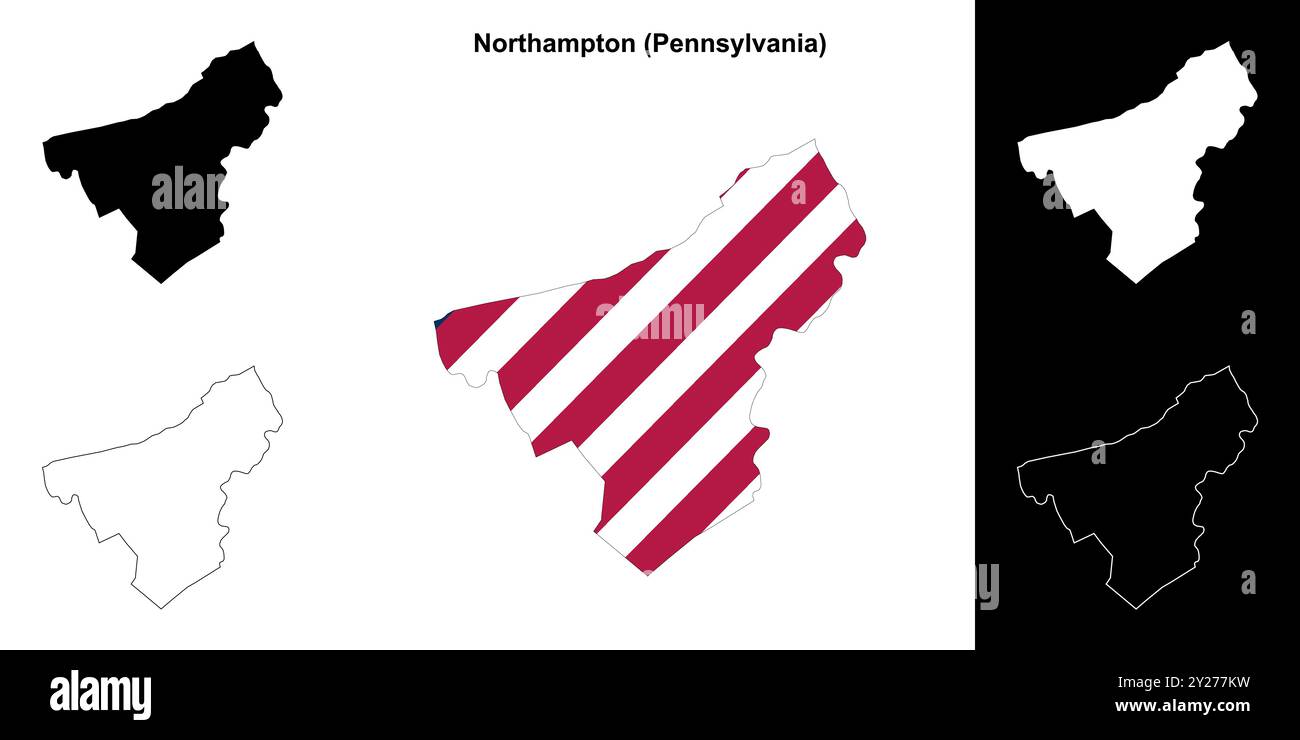 Northampton County (Pennsylvania) outline map set Stock Vector Image ...