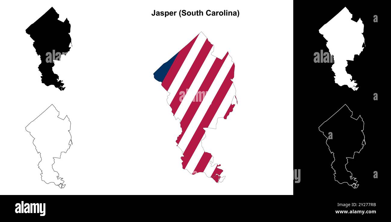 Jasper County (South Carolina) outline map set Stock Vector Image & Art ...