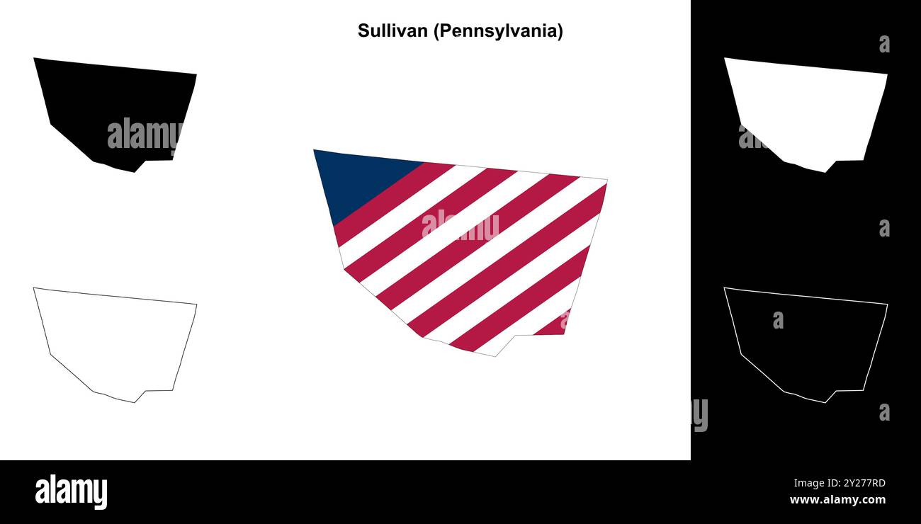 Sullivan County (Pennsylvania) outline map set Stock Vector Image & Art ...