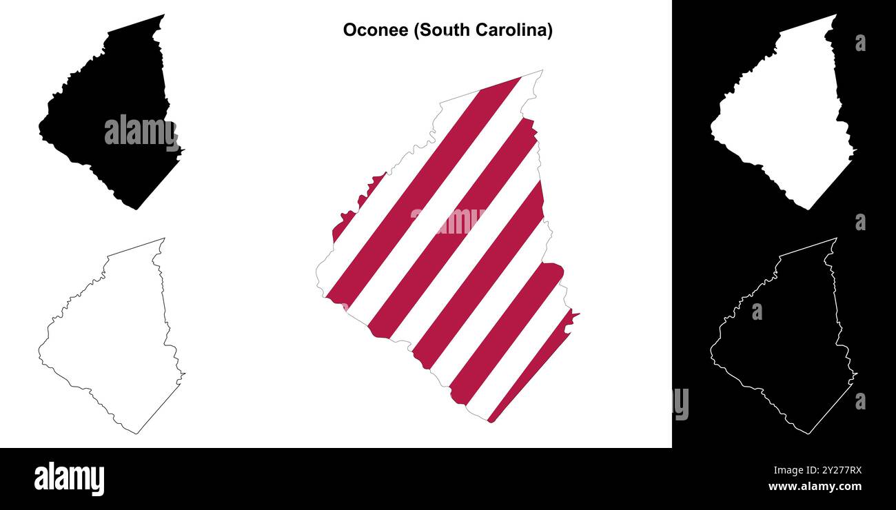 Oconee County (South Carolina) outline map set Stock Vector Image & Art ...