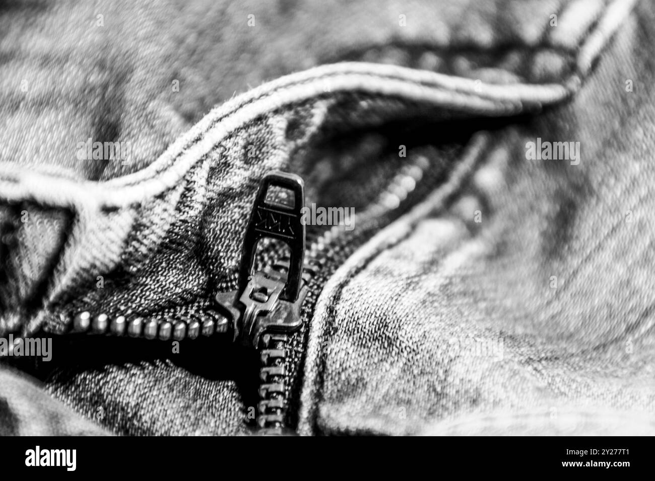 Unzip jeans Black and White Stock Photos & Images - Alamy