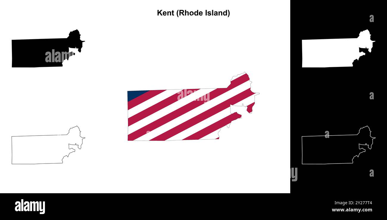 Kent County (Rhode Island) outline map set Stock Vector Image & Art - Alamy