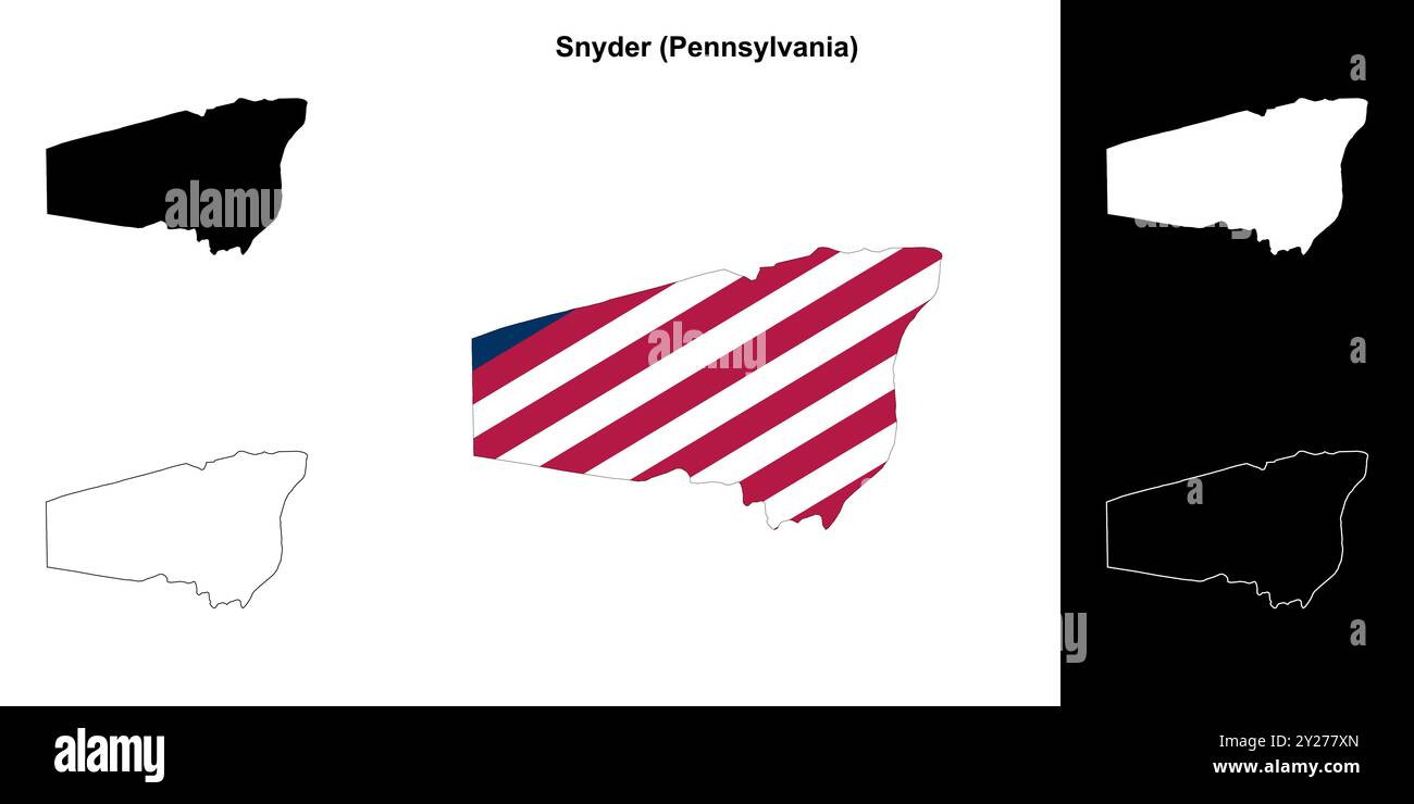 Snyder County (Pennsylvania) outline map set Stock Vector Image & Art ...