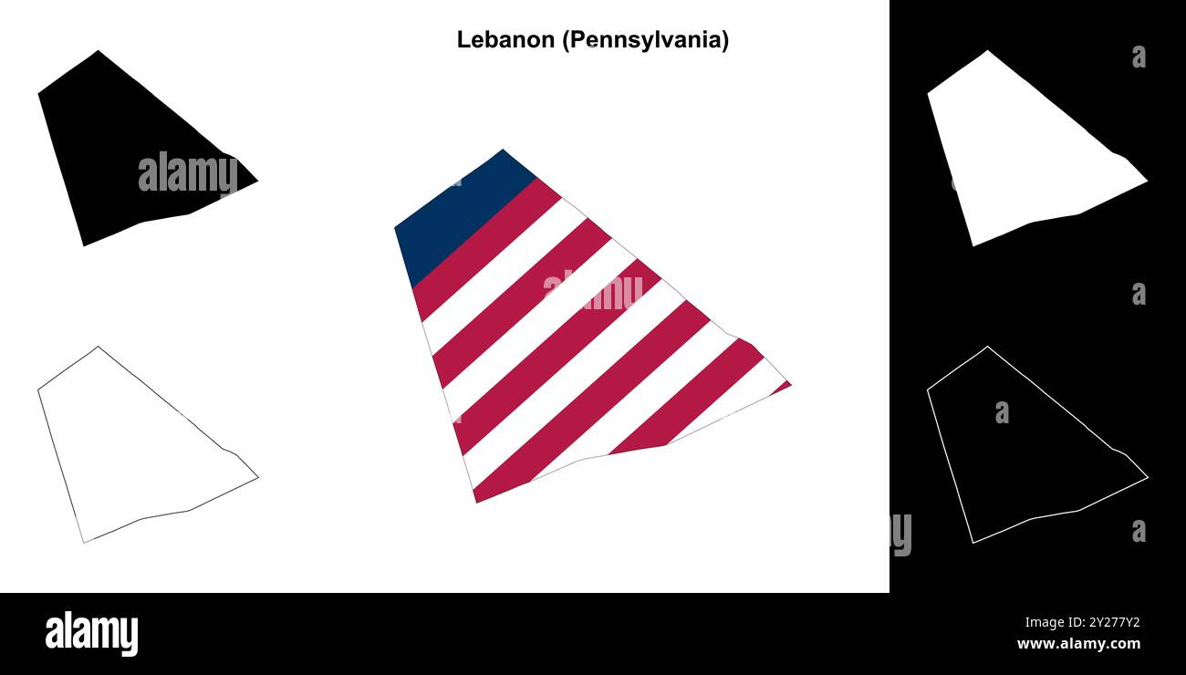 Lebanon County (Pennsylvania) outline map set Stock Vector Image & Art ...
