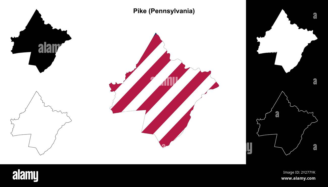 Pike County (Pennsylvania) outline map set Stock Vector Image & Art - Alamy