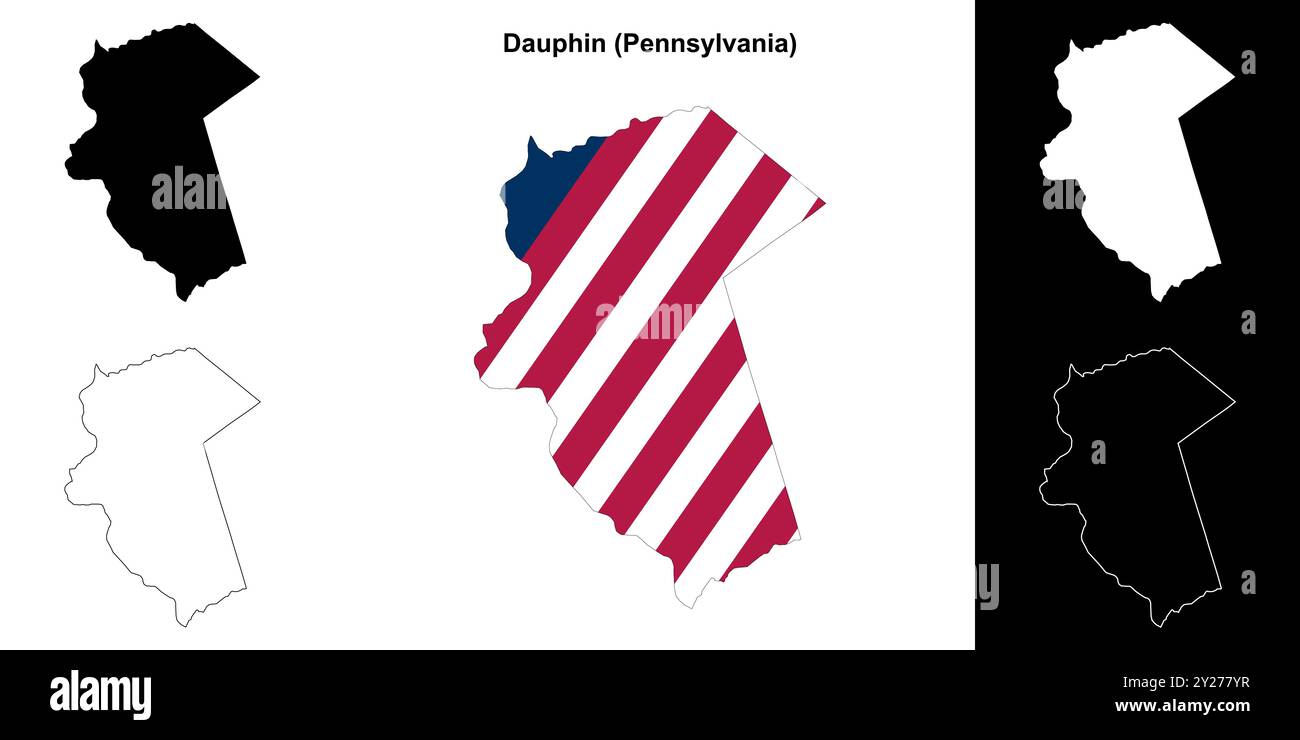 Dauphin County (Pennsylvania) outline map set Stock Vector Image & Art ...