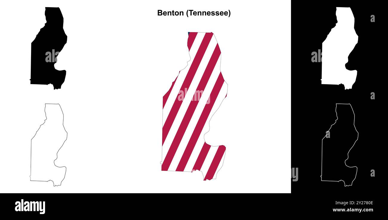 Benton County (Tennessee) outline map set Stock Vector Image & Art - Alamy