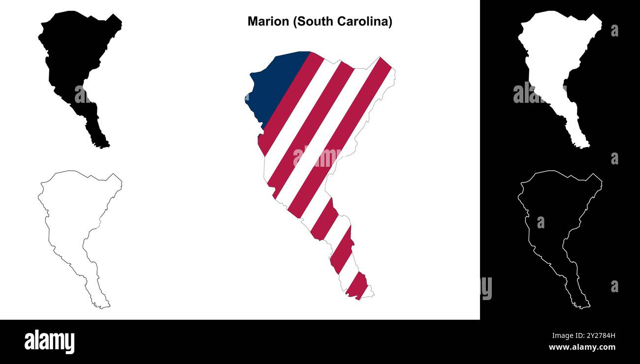 Marion County (South Carolina) outline map set Stock Vector Image & Art ...