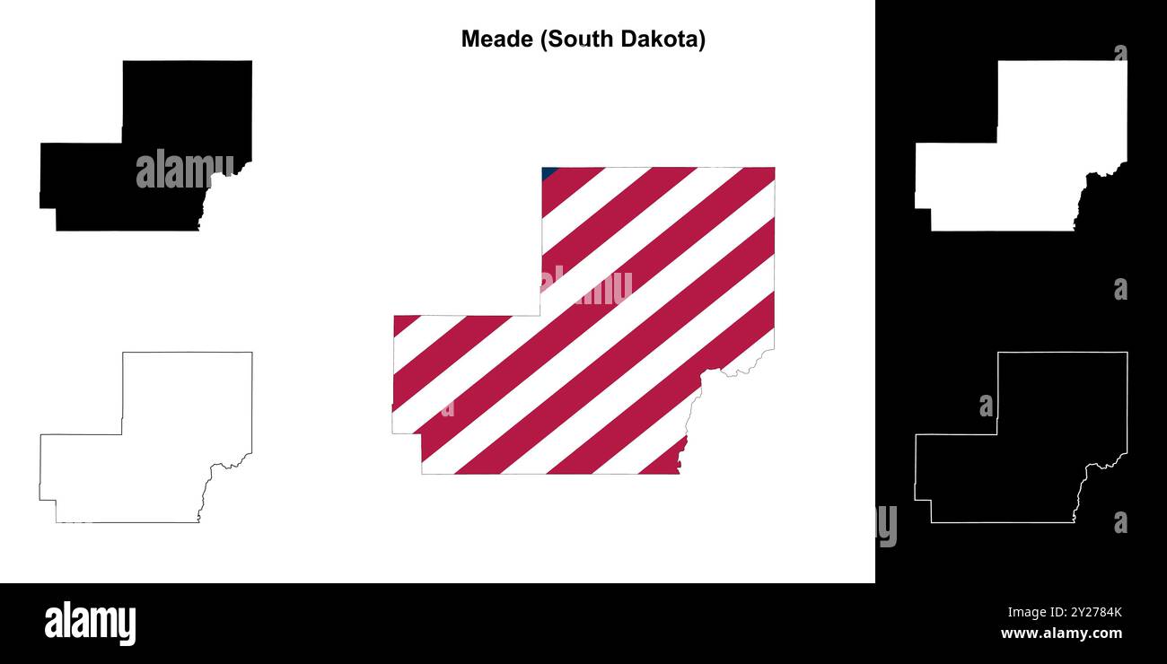 Meade County (South Dakota) outline map set Stock Vector Image & Art ...