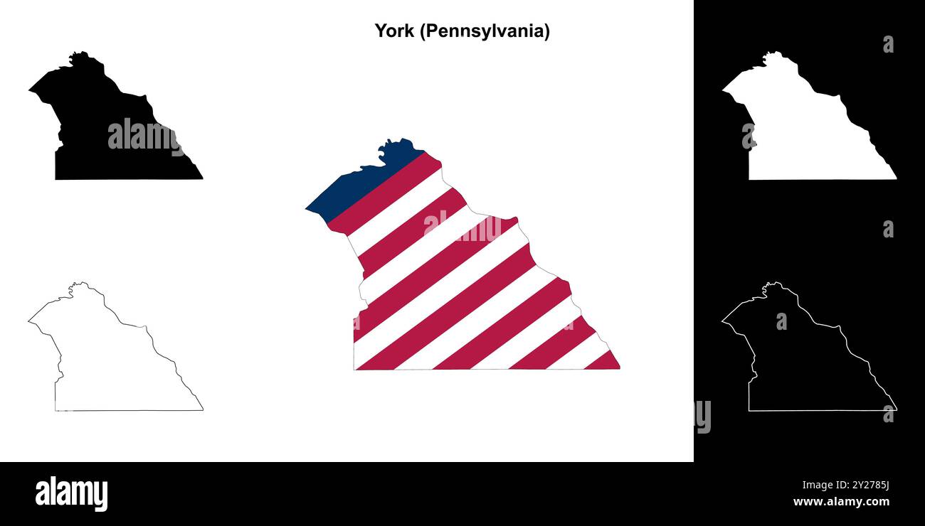 York County (Pennsylvania) outline map set Stock Vector Image & Art - Alamy
