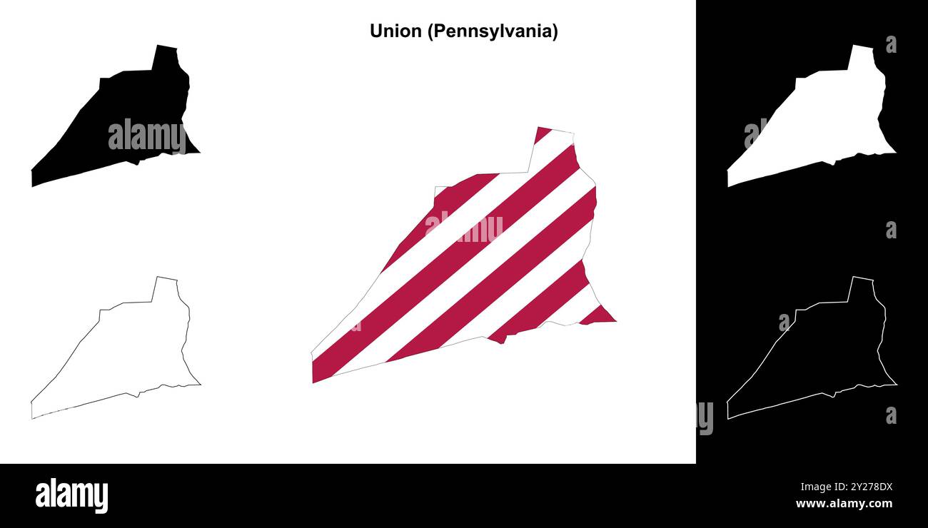 Union County (Pennsylvania) outline map set Stock Vector Image & Art ...