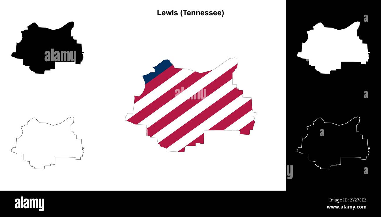 Lewis County (Tennessee) outline map set Stock Vector Image & Art - Alamy