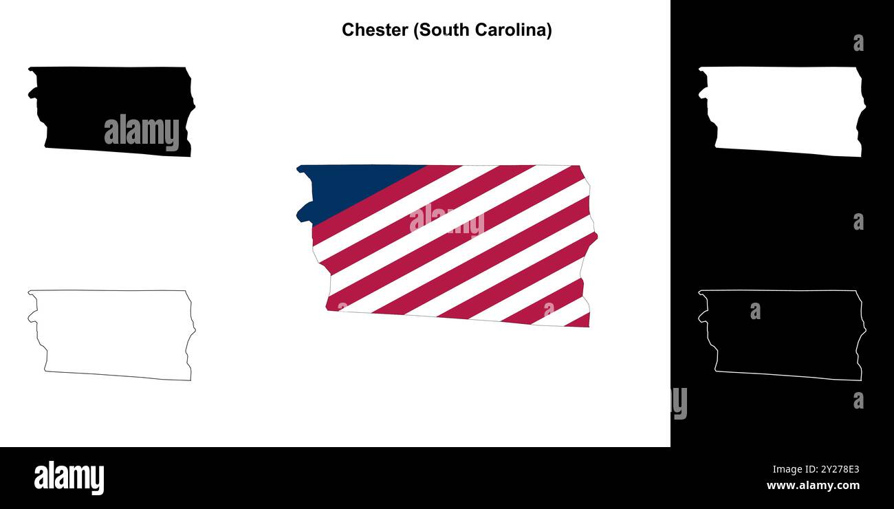 Chester outline map hi-res stock photography and images - Alamy