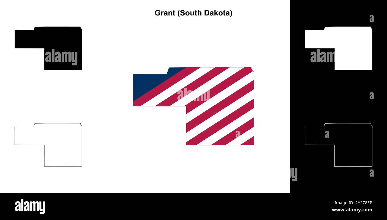 Grant County (South Dakota) outline map set Stock Vector Image & Art ...