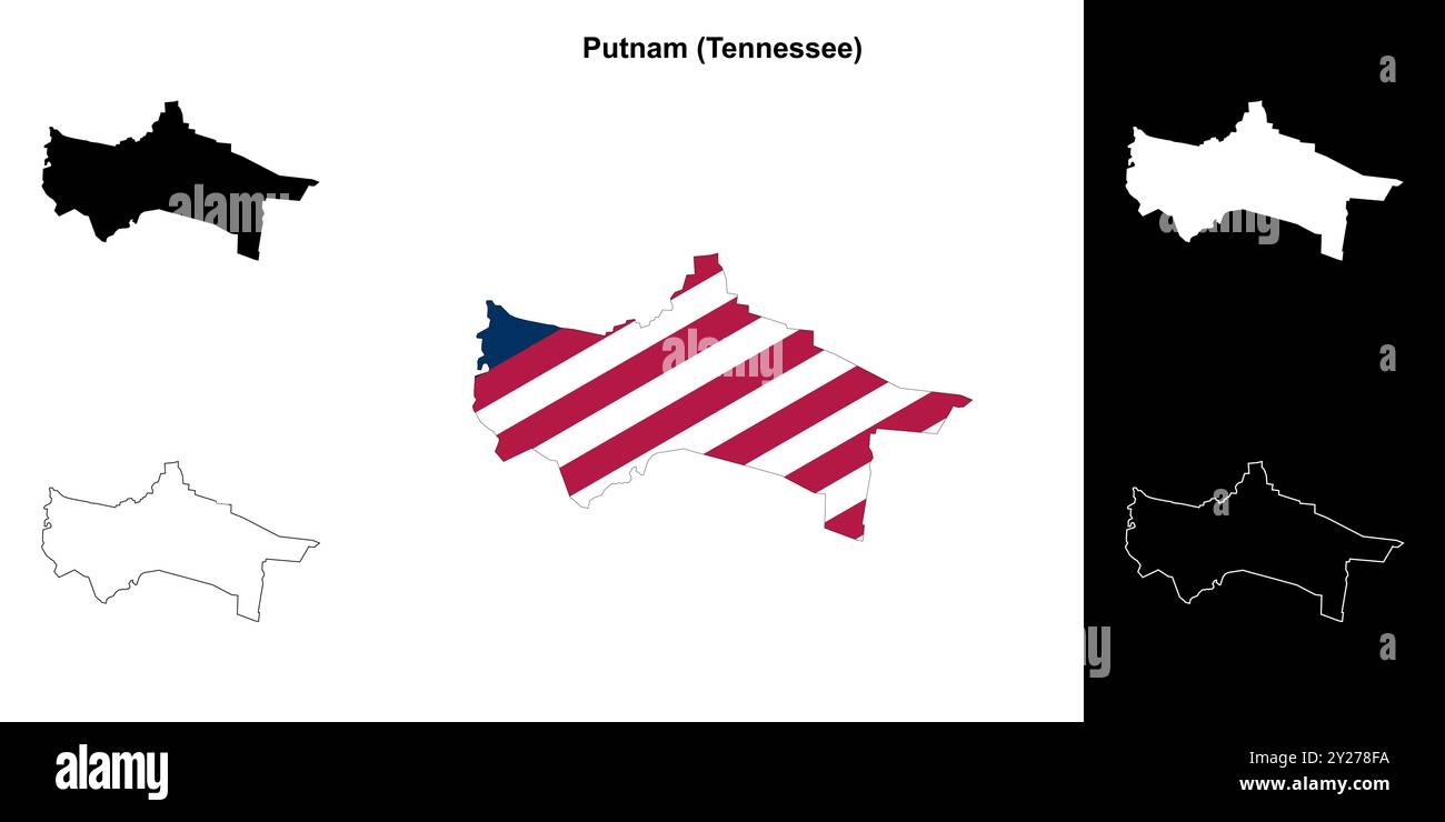 Putnam County (Tennessee) outline map set Stock Vector Image & Art - Alamy